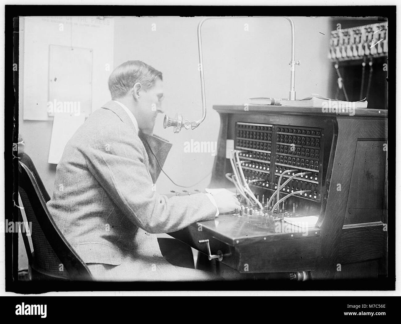 A photograph of the telephone exchange in the House Office Building ...