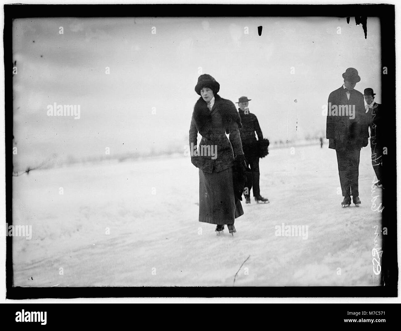 A photograph of Miss Edith Howard, captured while skating, showcasing ...