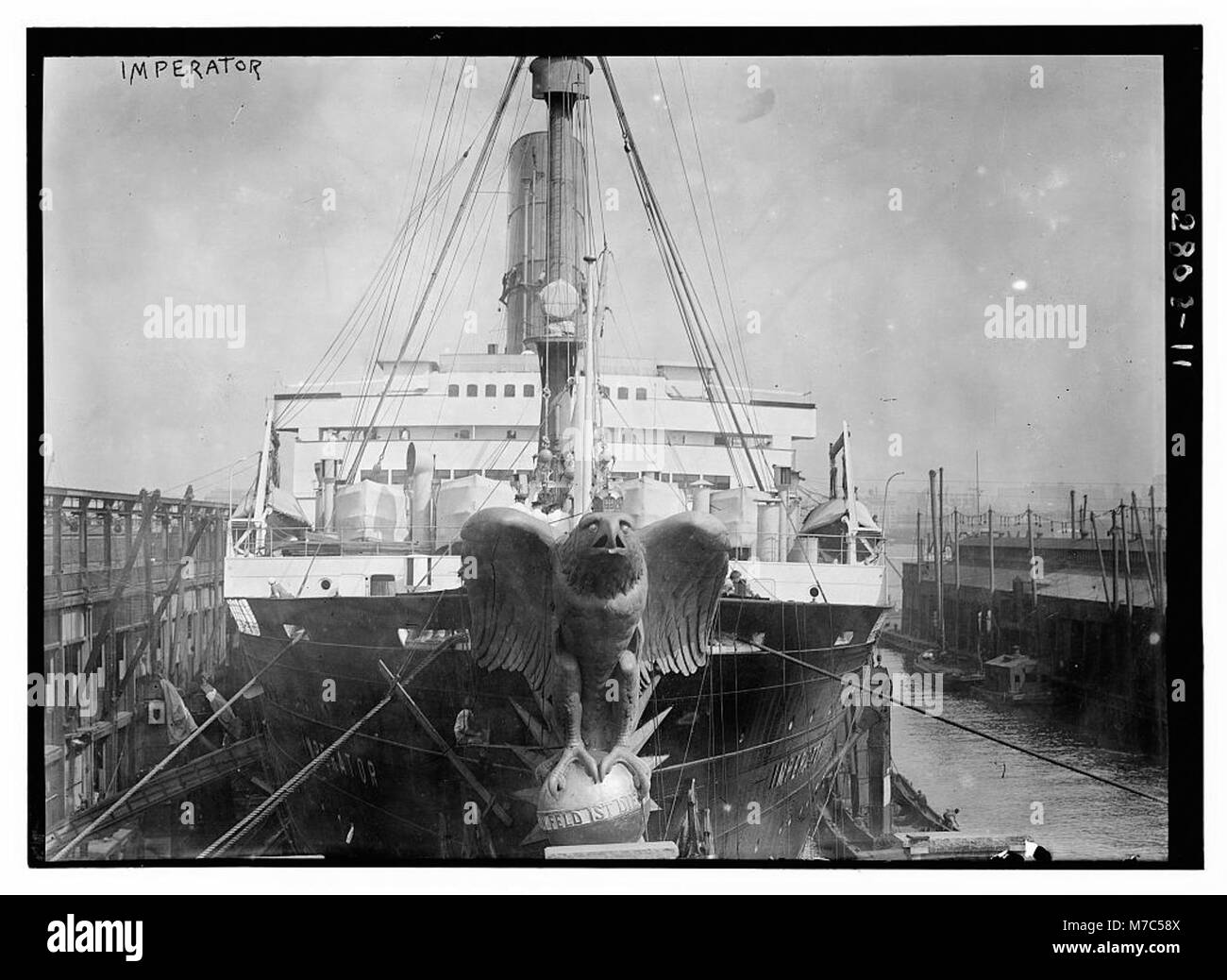 A historic image of the ship 'Imperator,' a German ocean liner that was ...