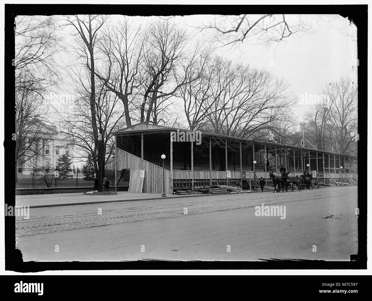 A photograph capturing the inaugural stands set up at the Court of ...