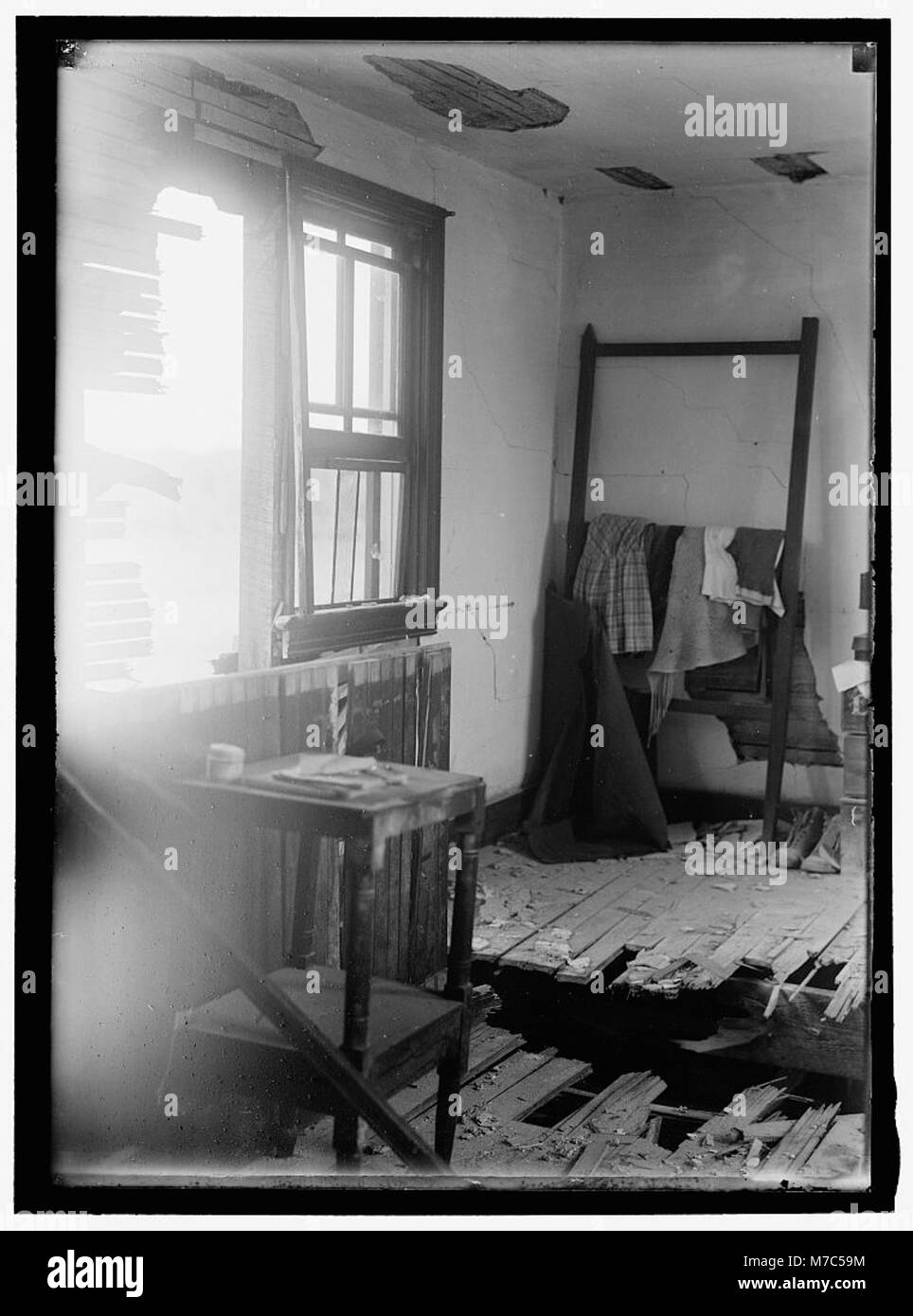 The residence of George Swann in Indian Head, Maryland, was damaged by ...