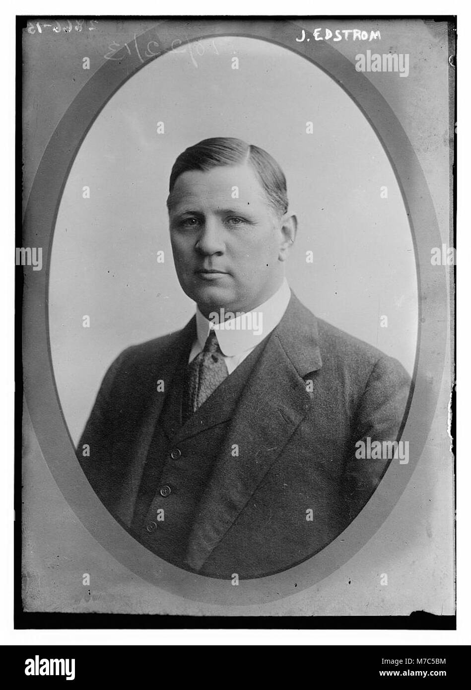 This image depicts J. Edstrom, a notable figure, captured in a ...