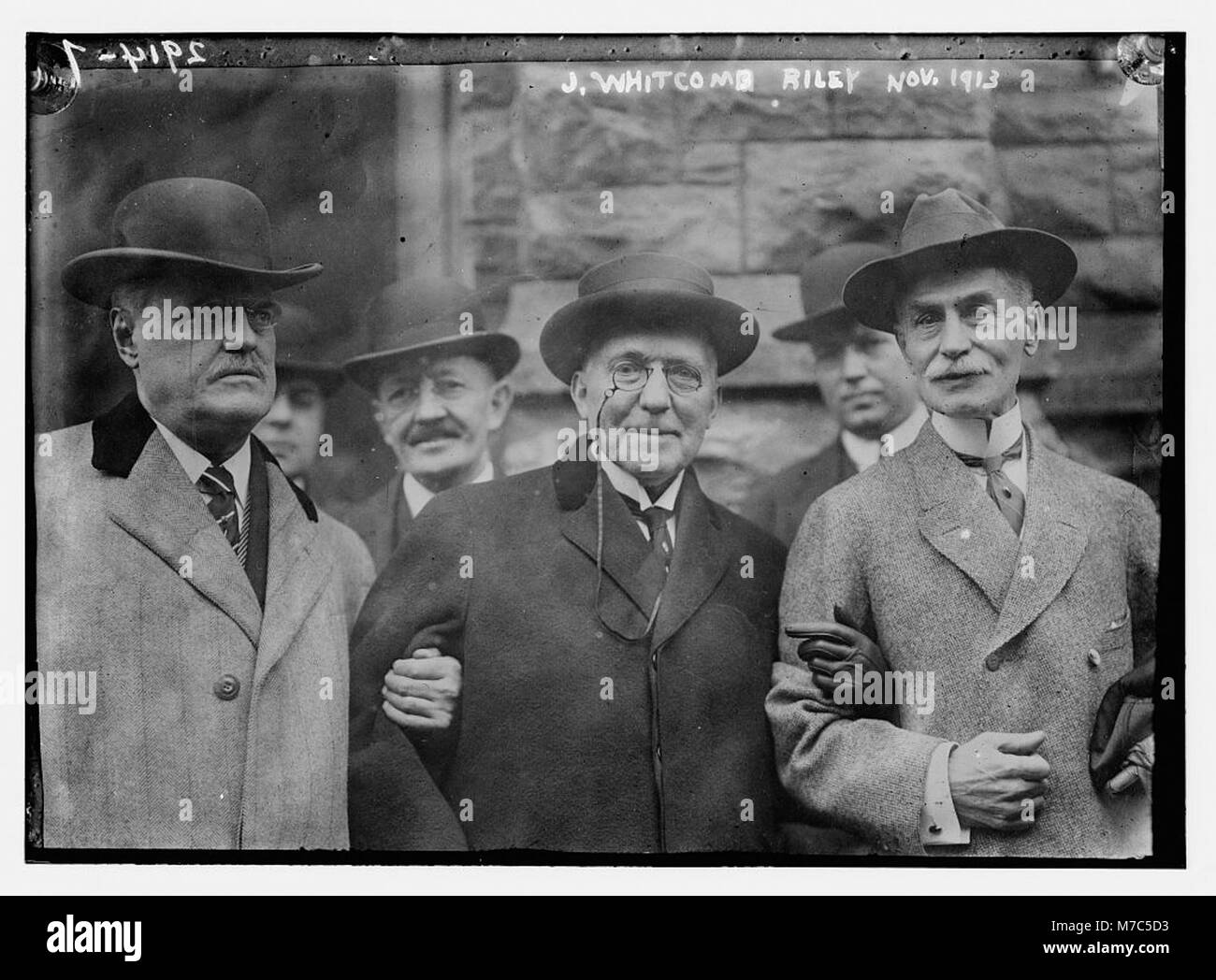 A formal portrait of James Whitcomb Riley, an influential American poet ...