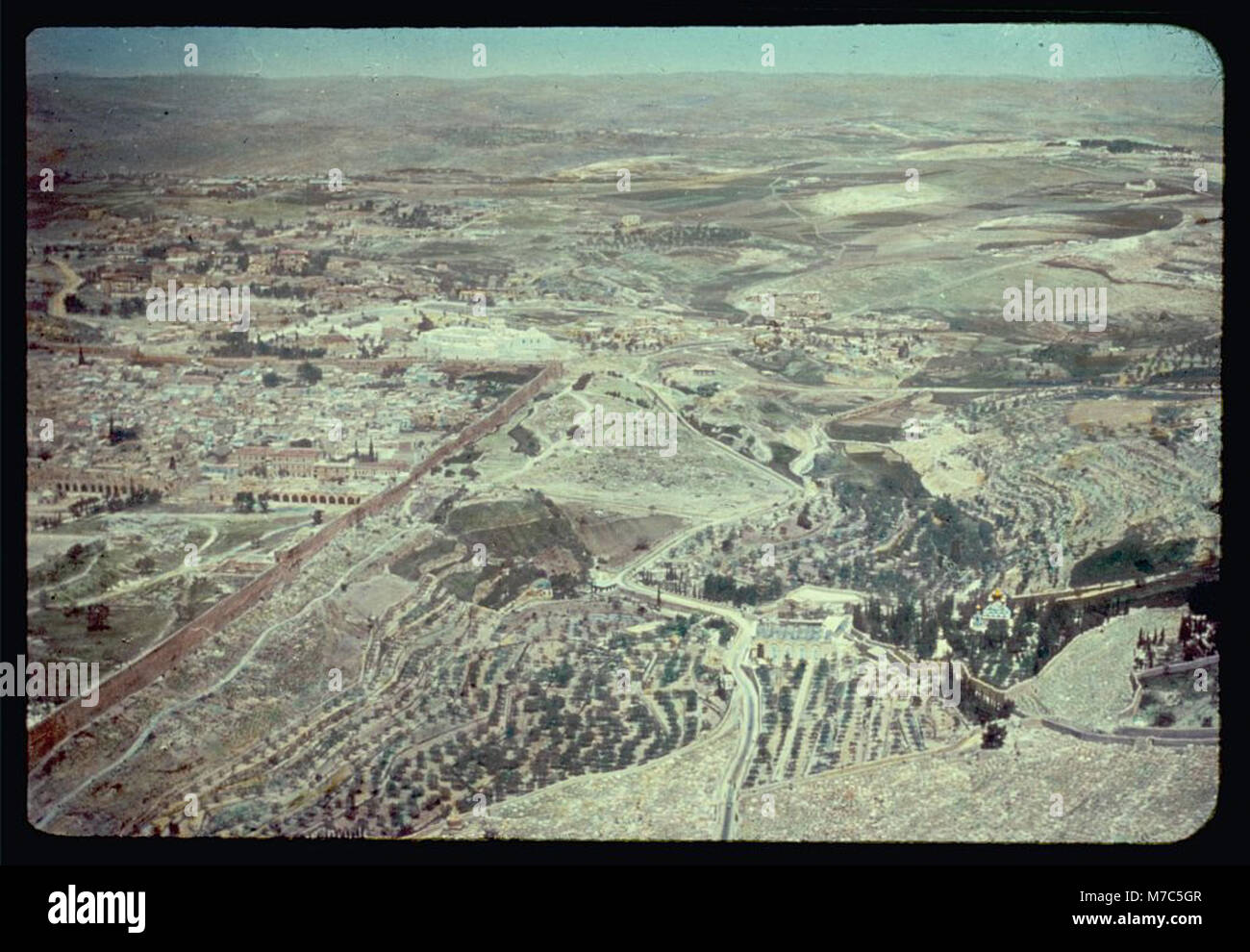 Aerial view of the Kedron Valley in Jerusalem, highlighting its ...