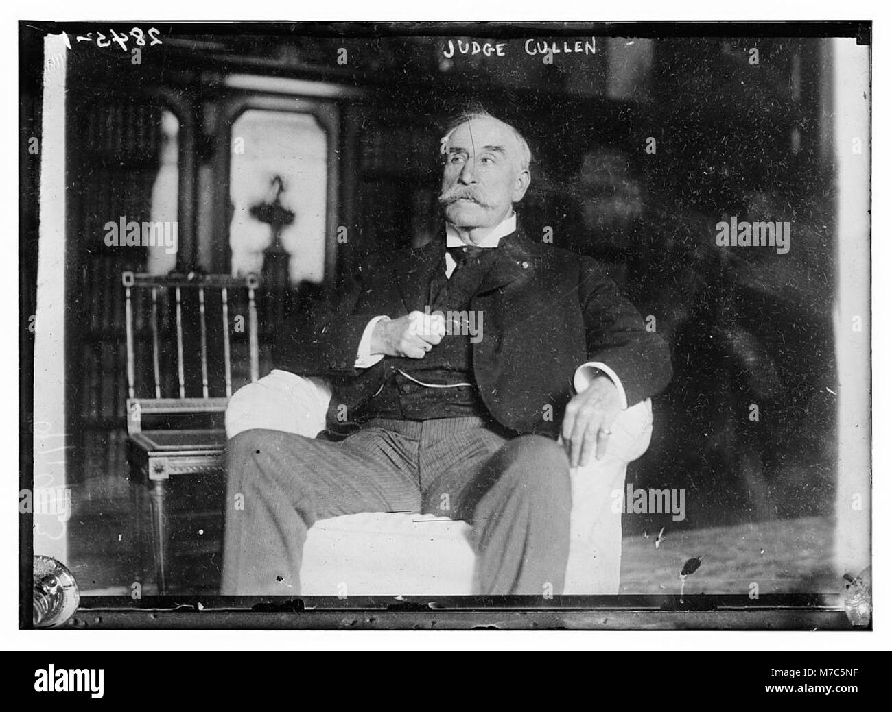 A formal portrait of Judge Cullen, a historical legal figure ...