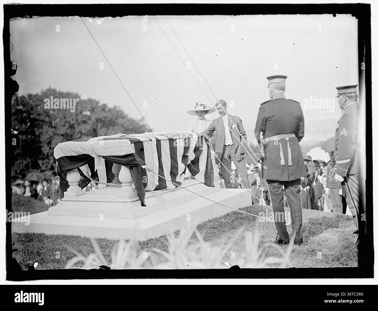 A photograph of the dedication ceremony for the tomb and memorial of ...