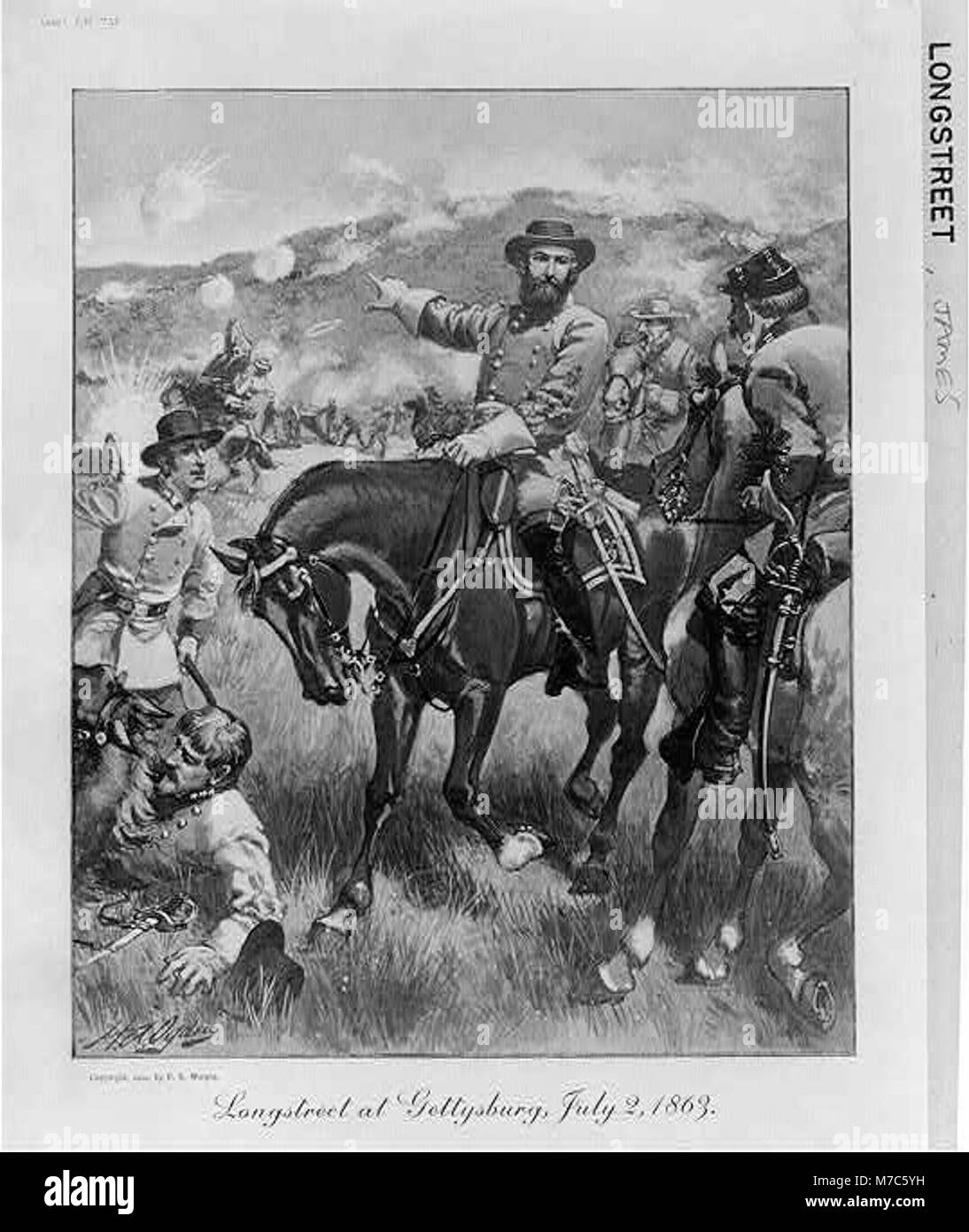 A historical photograph of General James Longstreet at the Battle of ...