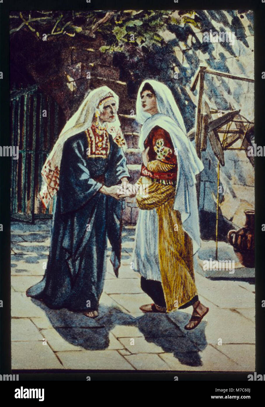 This scene from the Gospel of Luke depicts Mary visiting her relative ...