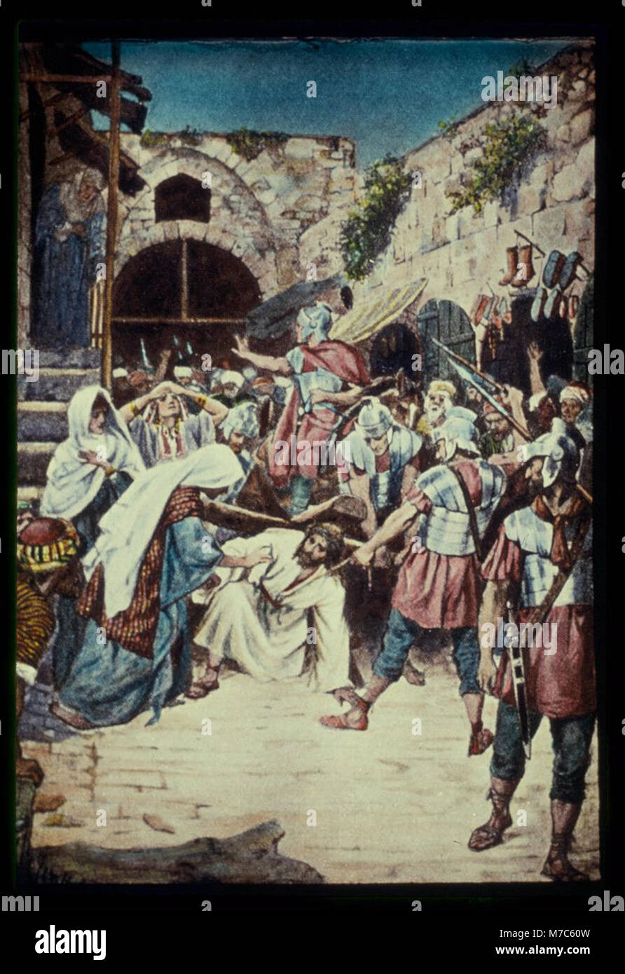 Luke 23-26-31. Jesus falls under the weight of the cross LOC matpc ...