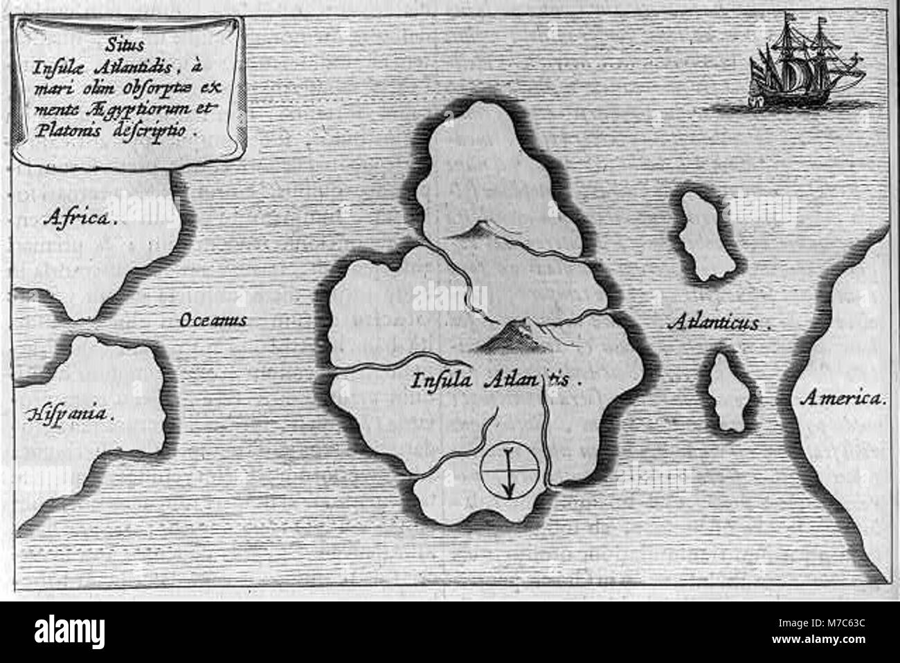 A map depicting *Insula Atlantis*, the legendary lost continent of ...
