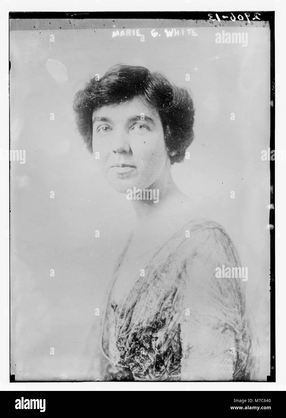 Portrait of Marie G. White, capturing her in a dignified pose. The ...