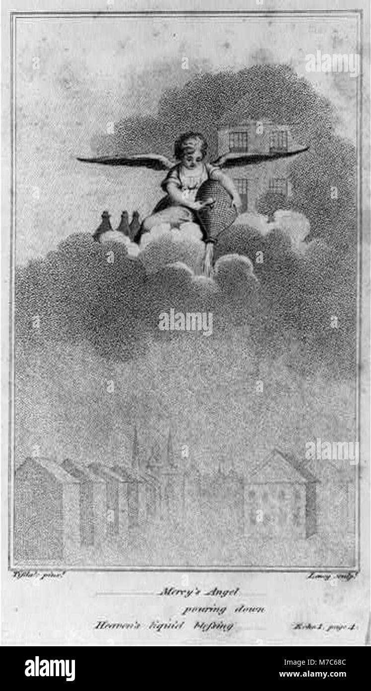 A depiction of an angel representing mercy, pouring a symbolic liquid ...