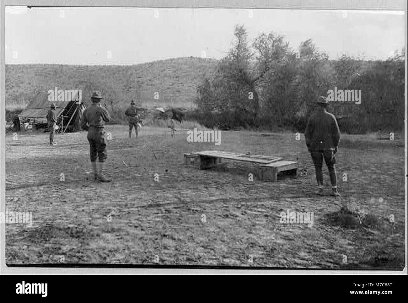 A historical photograph documenting the U.S. military campaign in ...