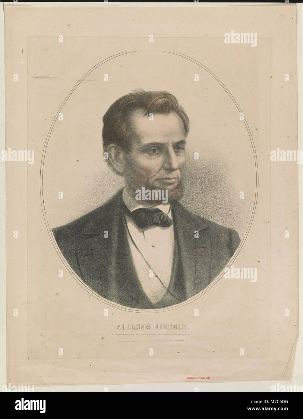 A portrait of Abraham Lincoln, the 16th President of the United States ...