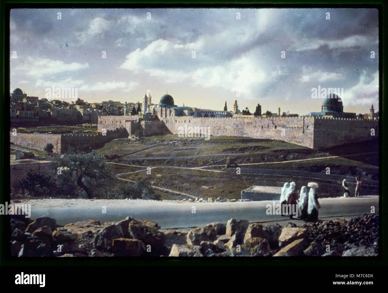 View of the Mount of Olives, with the towns of Bethphage and Bethany ...