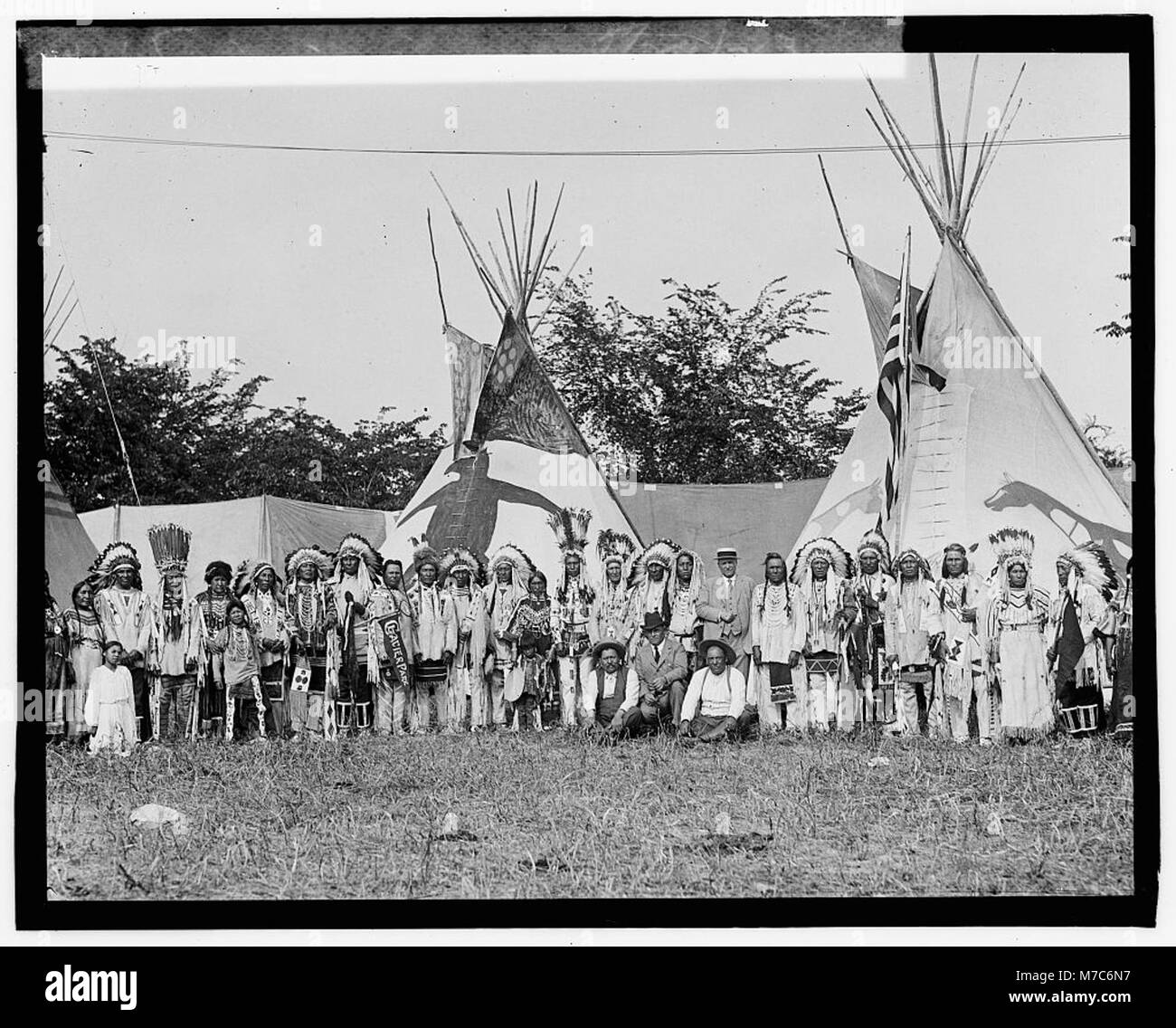 Native American group in front of tipis), 5-29-23 LOC npcc.08653 Stock ...