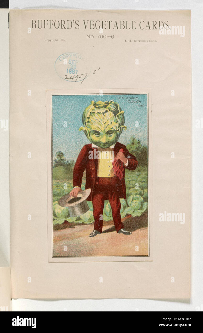 A depiction of Bufford's vegetable card no. 790-6, featuring cabbage ...