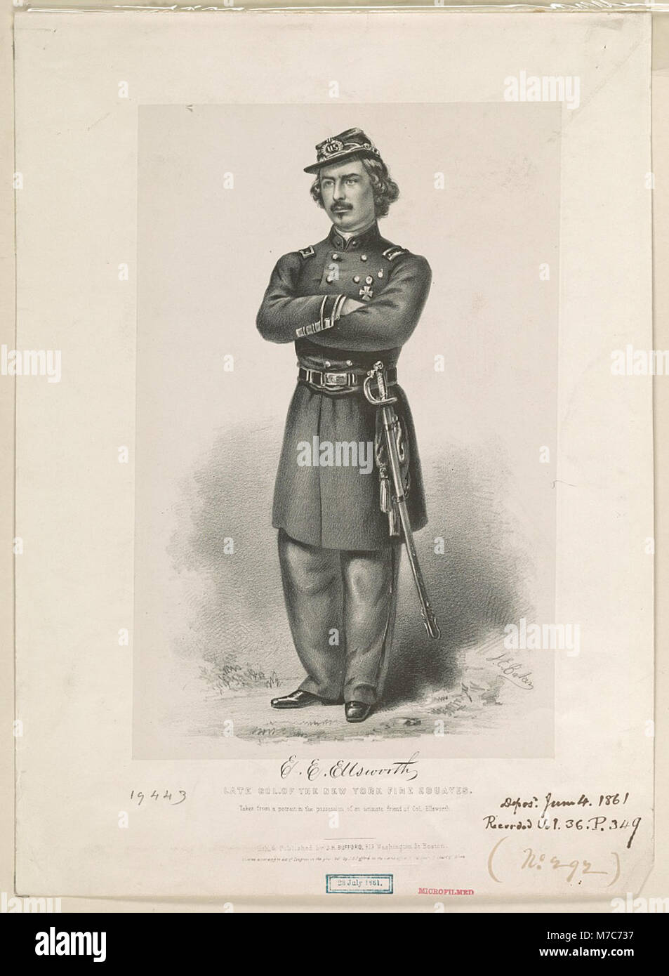 E. E. Ellsworth (standing pose) LCCN2003653311 Stock Photo - Alamy