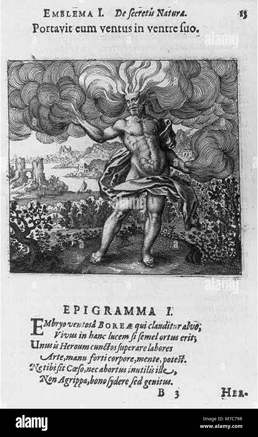 A depiction of Boreas, the personification of the North Wind in Greek ...