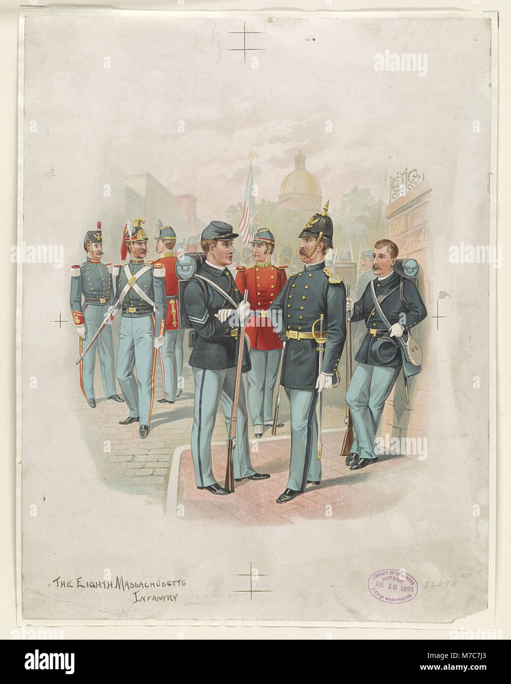 This photograph depicts members of the Eighth Massachusetts Infantry, a ...