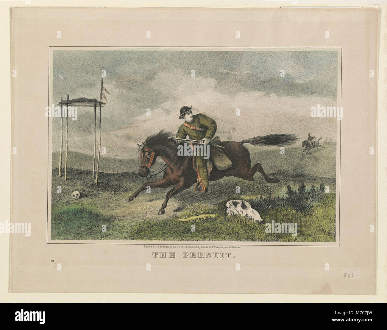 A historical photograph depicting the pursuit of a subject or activity ...