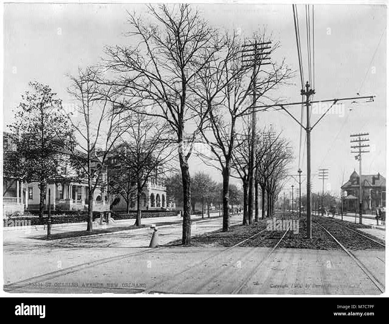 A view of St. Charles Avenue in New Orleans, showcasing the historic ...