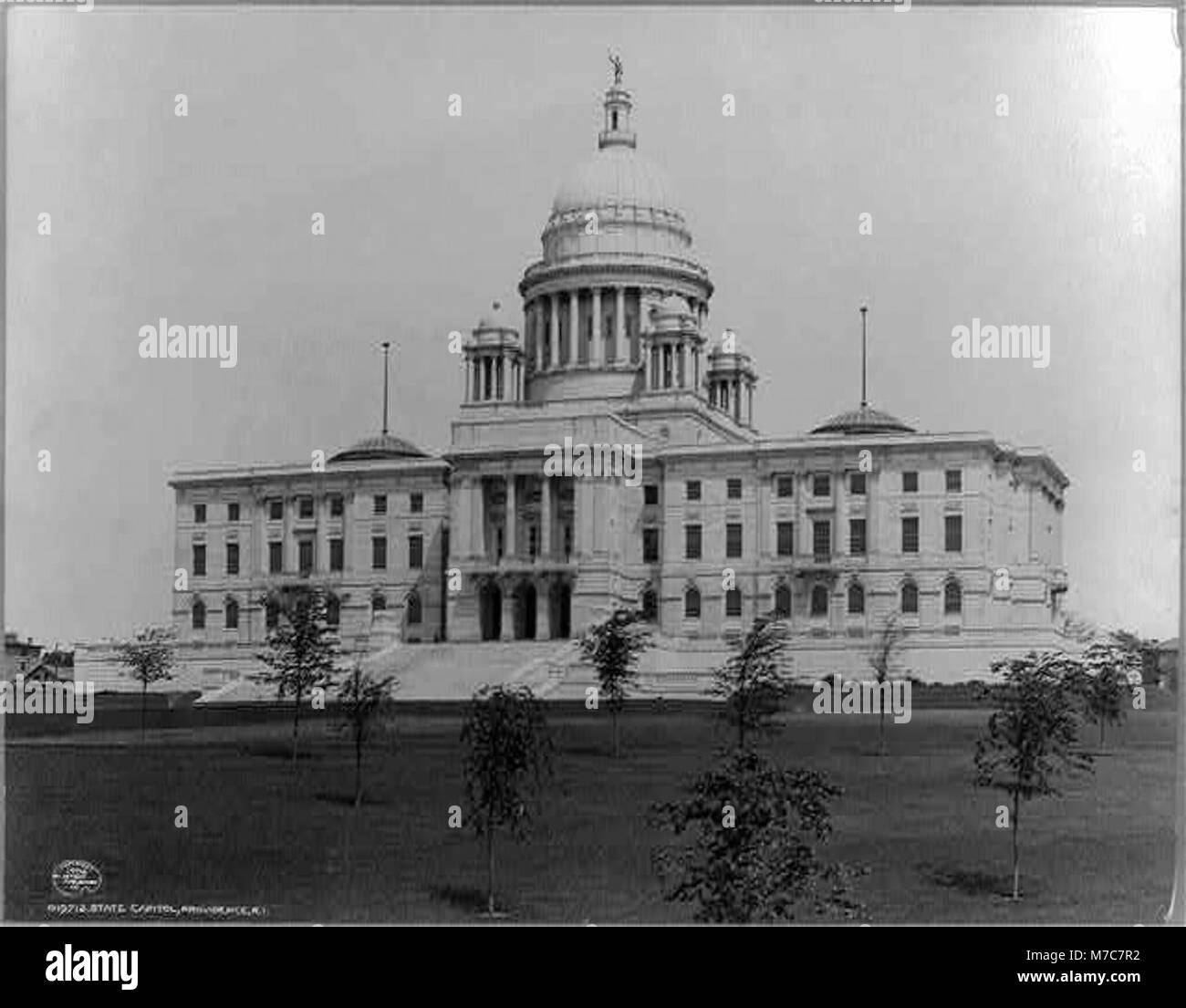 A photograph of the Rhode Island State Capitol in Providence ...