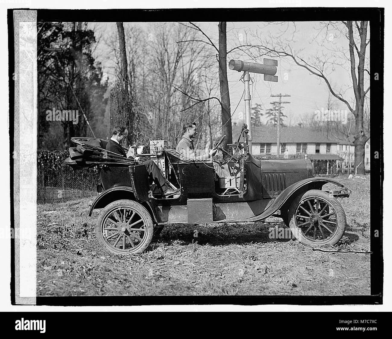 This photograph shows a test car used by the Bureau of Standards on ...