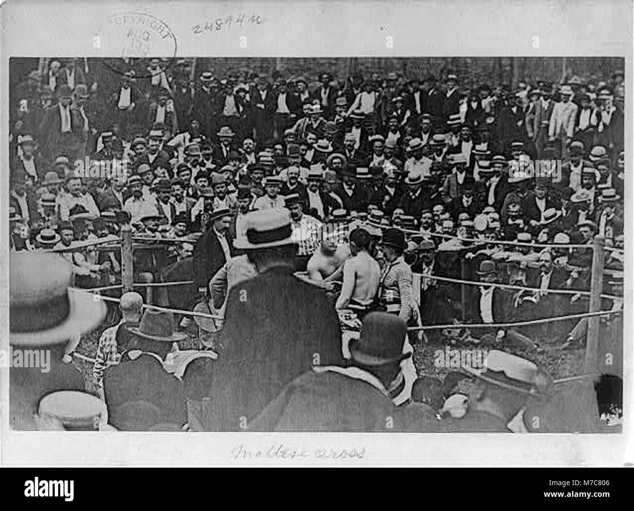 A historical image of the boxing match between John L. Sullivan and ...