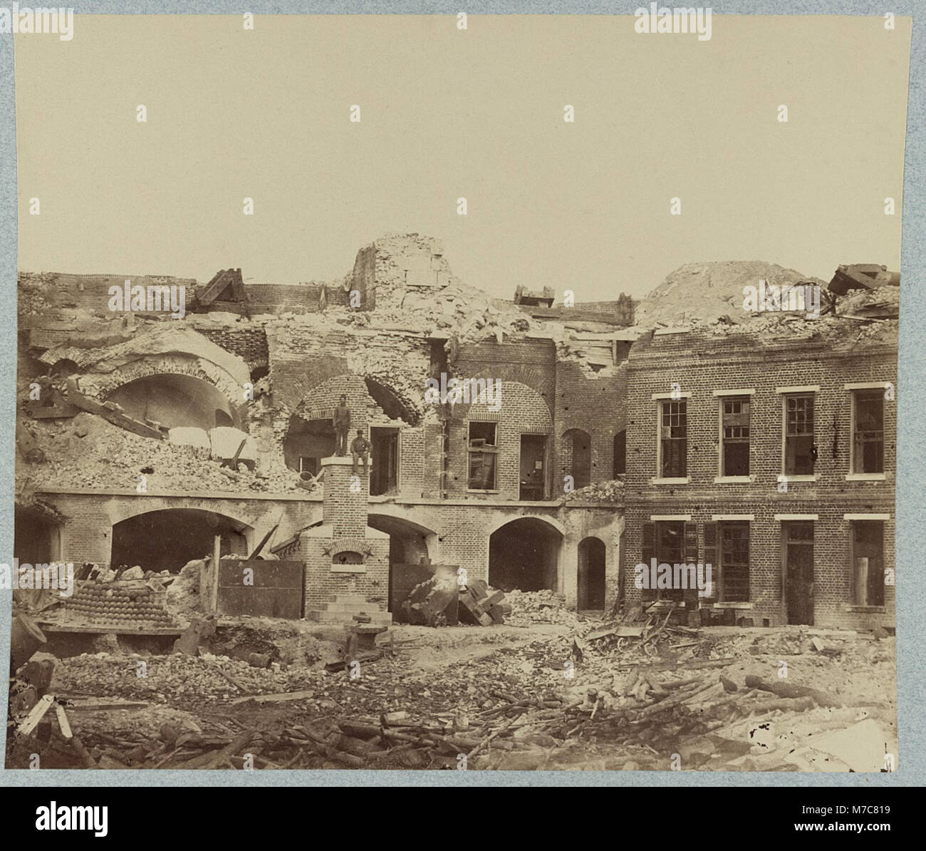 An interior view of Fort Sumter from 1864, taken by a Confederate ...