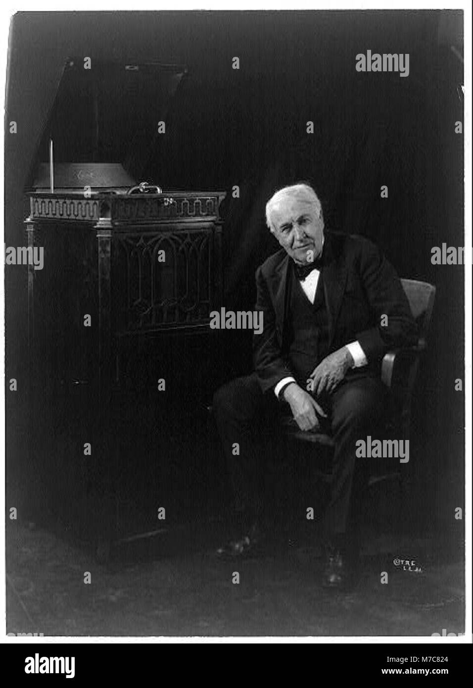 A portrait and biography of Thomas Alva Edison, an American inventor ...