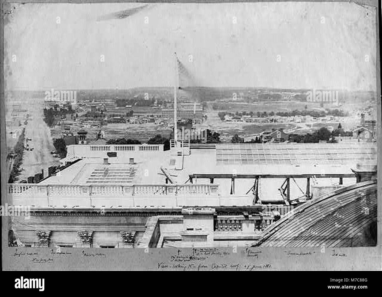 View from the roof of the U.S. Capitol, looking north. The photograph ...
