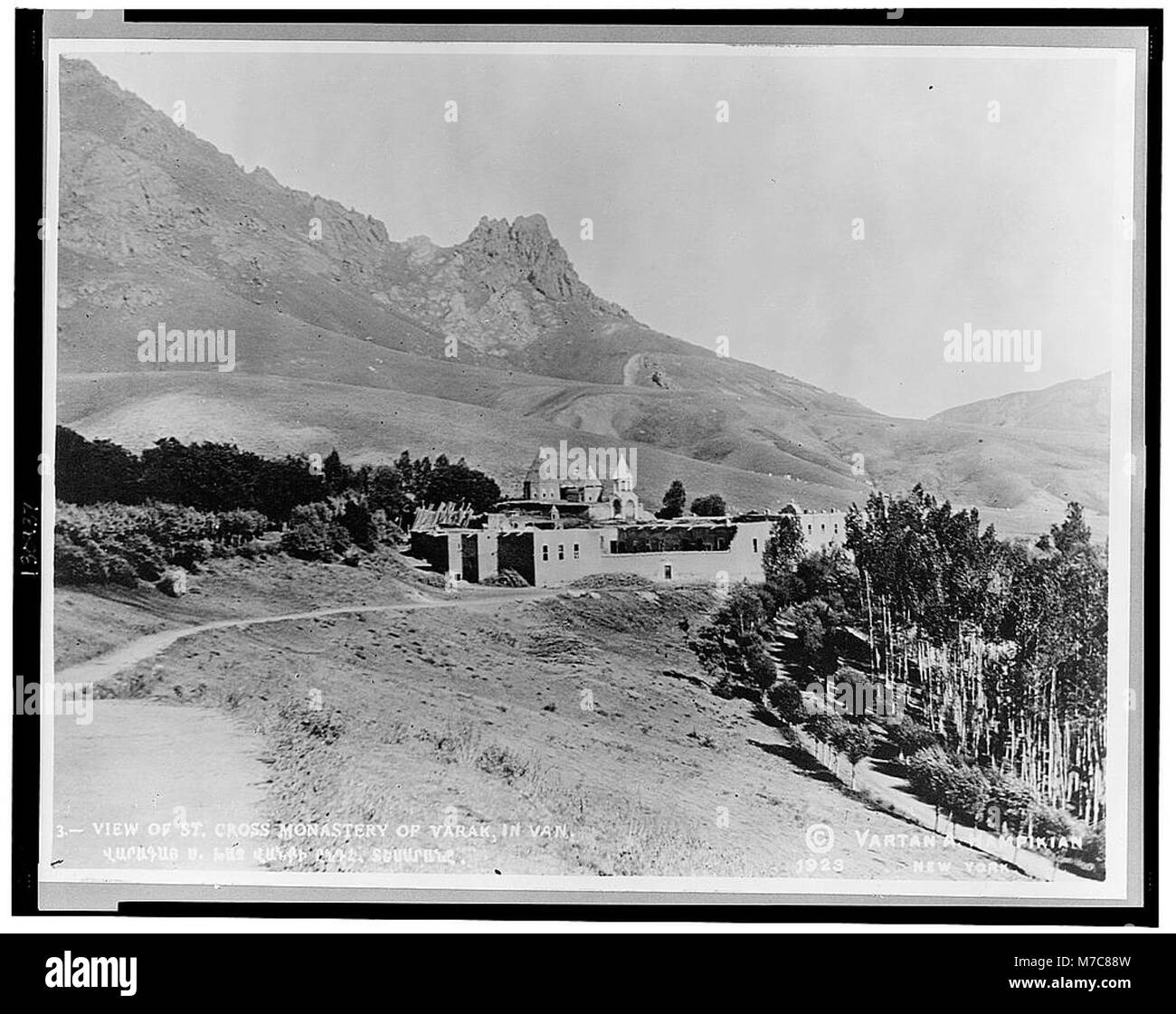 A view of St. Cross Monastery, also known as Varagavank, located in the ...