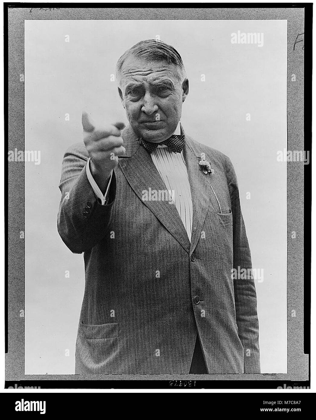 Warren Harding, half-length portrait, standing, facing front, gesturing ...
