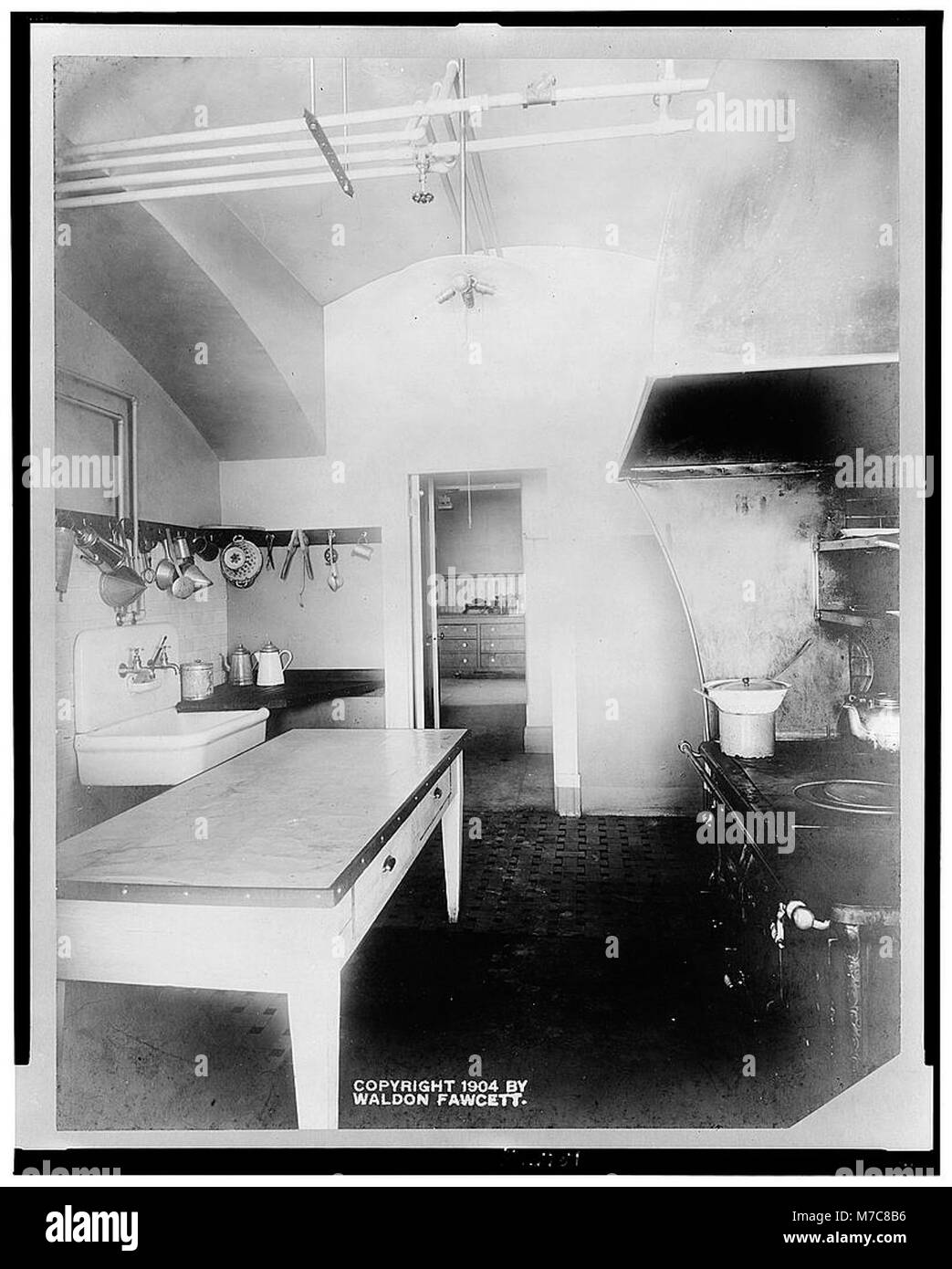 A photograph of the White House kitchen, showcasing the facilities and ...