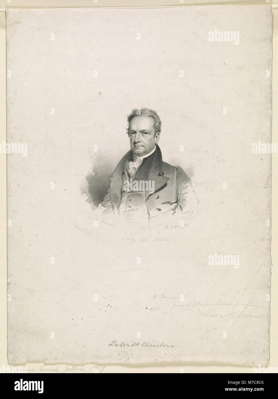 This portrait is of Dewitt Clinton, an American politician and Governor ...