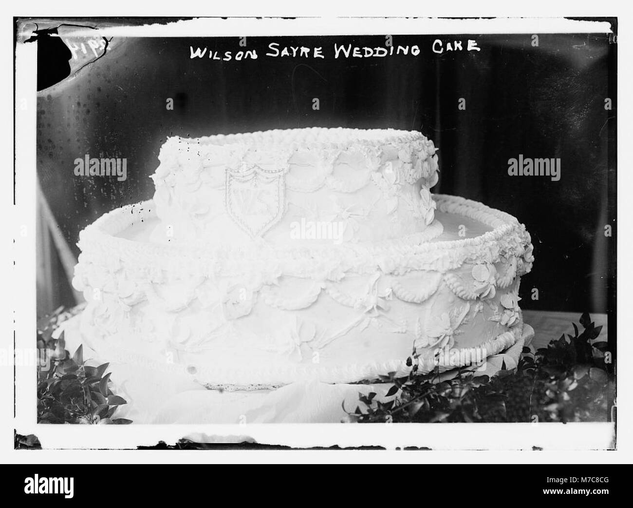 Photograph of the wedding cake for the Wilson-Sayre wedding, showcasing ...
