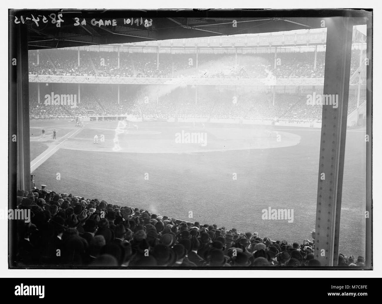 A historic photograph from the 1913 World Series, capturing the ...