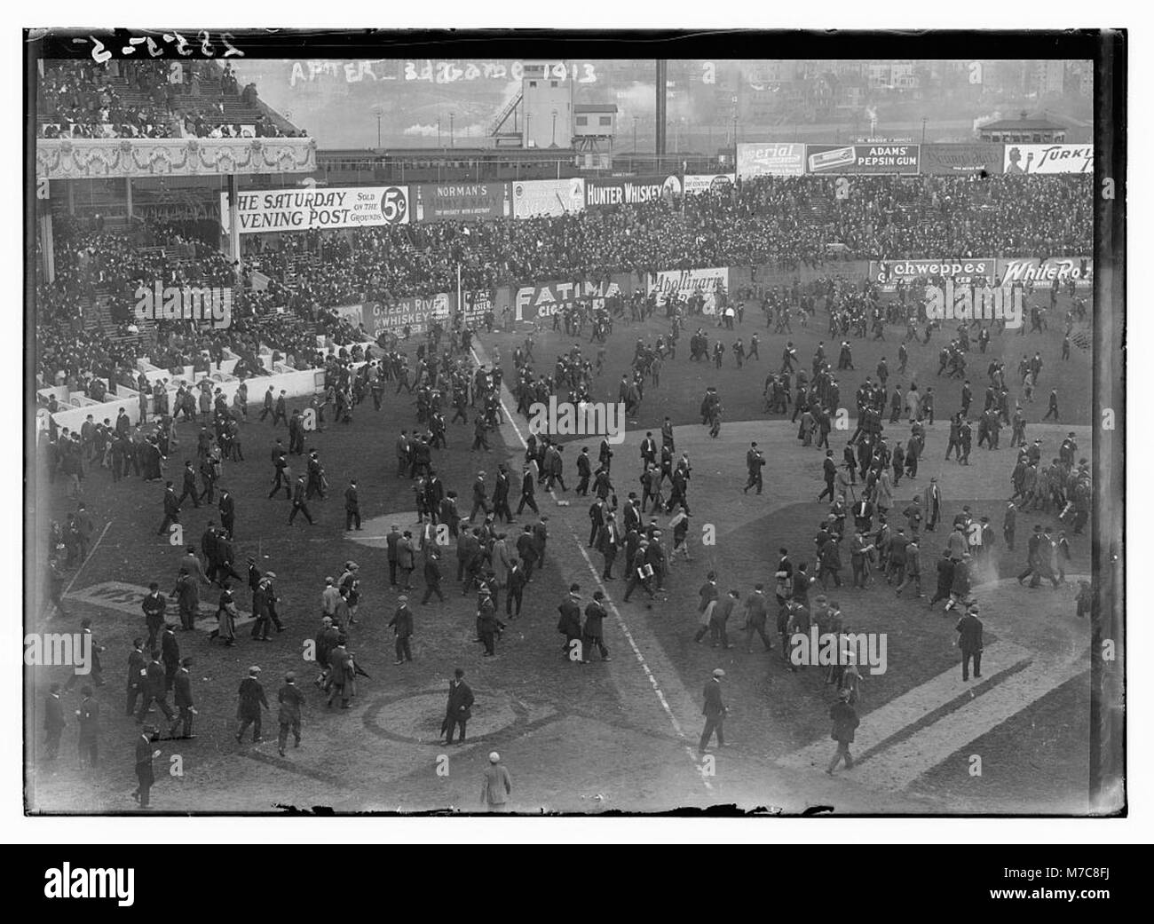 A moment from the 1913 World Series held at Polo Grounds, New York ...
