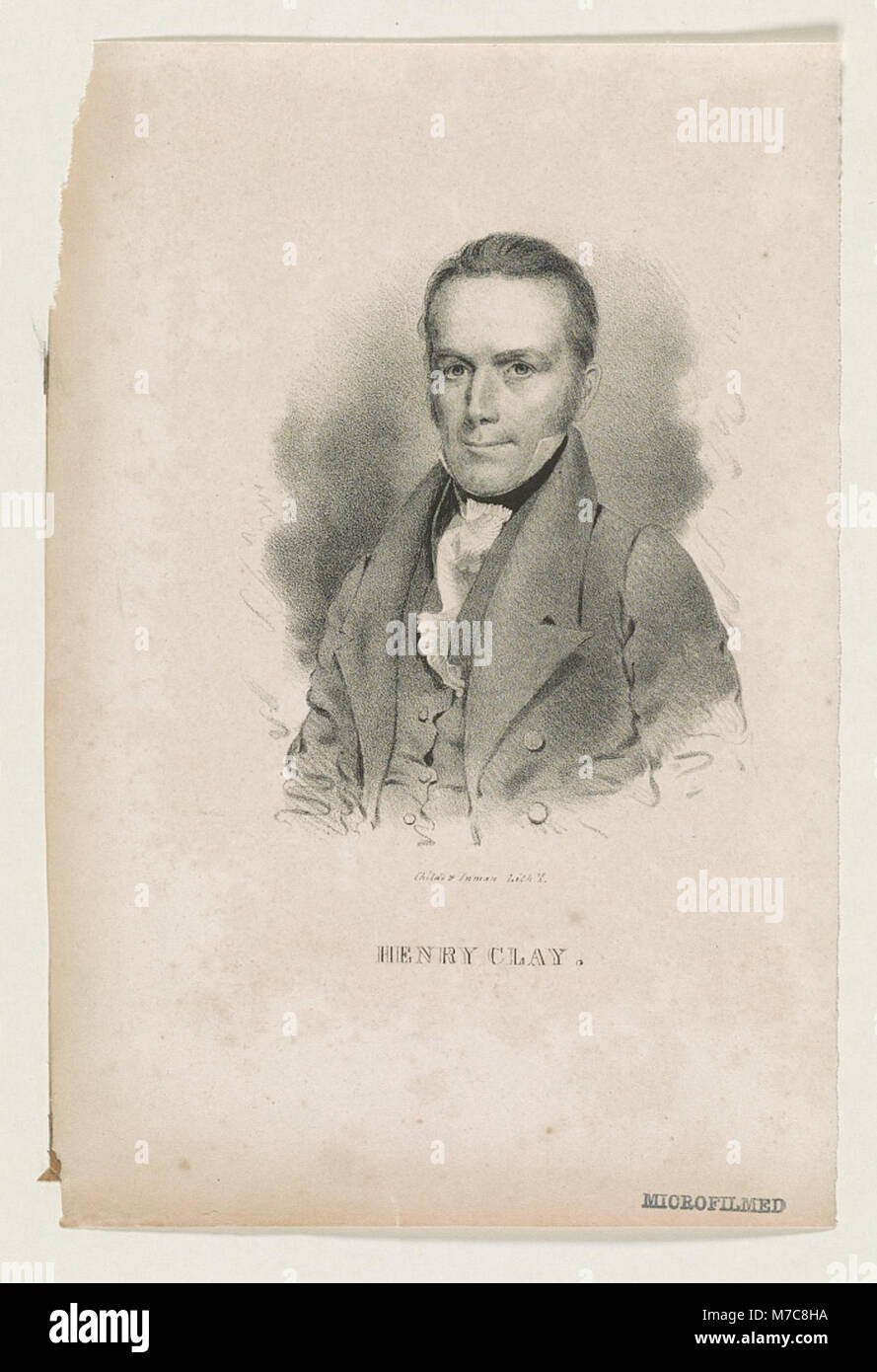 A lithograph of Henry Clay, an iconic American statesman and orator ...