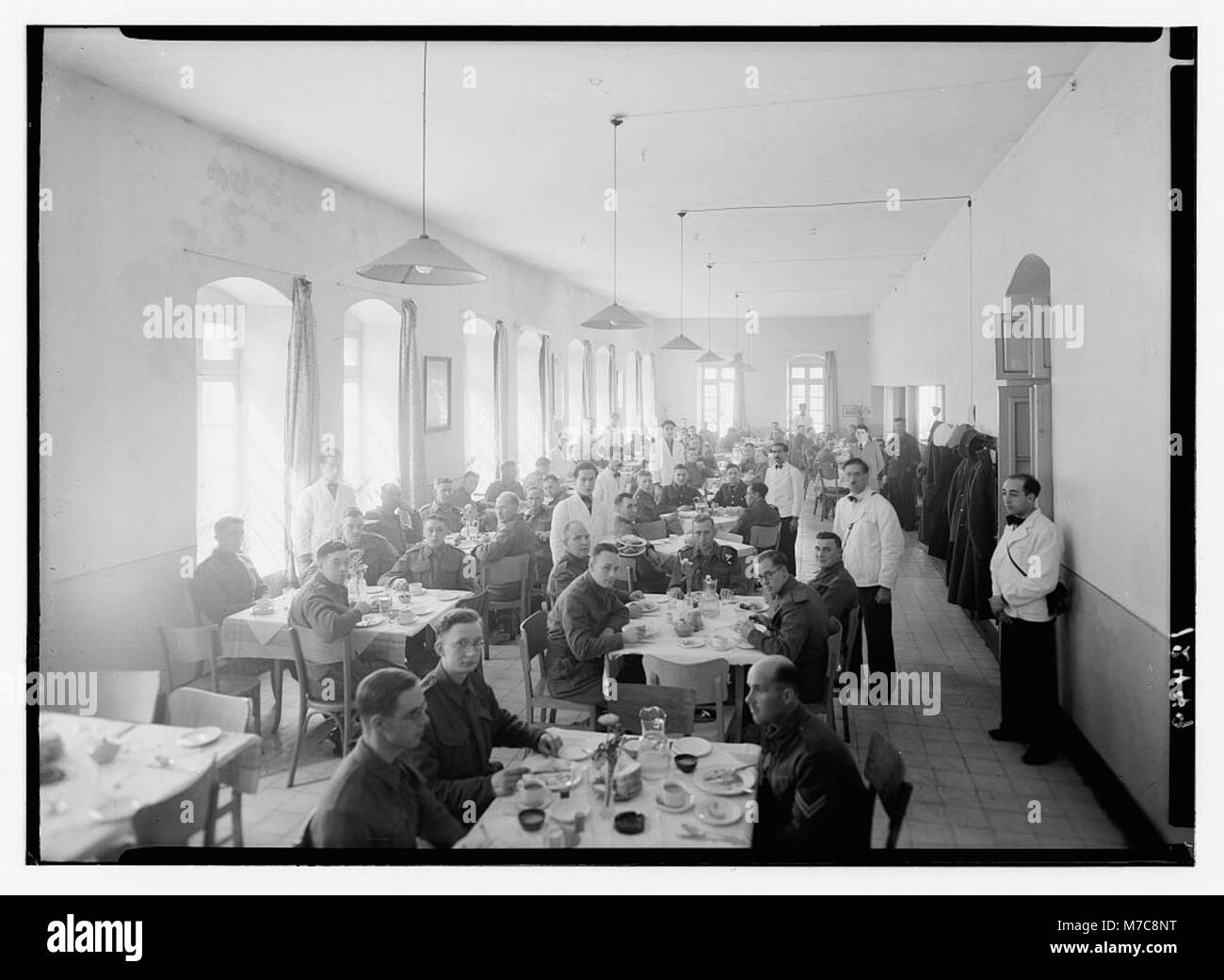 The dining hall at the 'Y' hostel, housed in a former post office ...