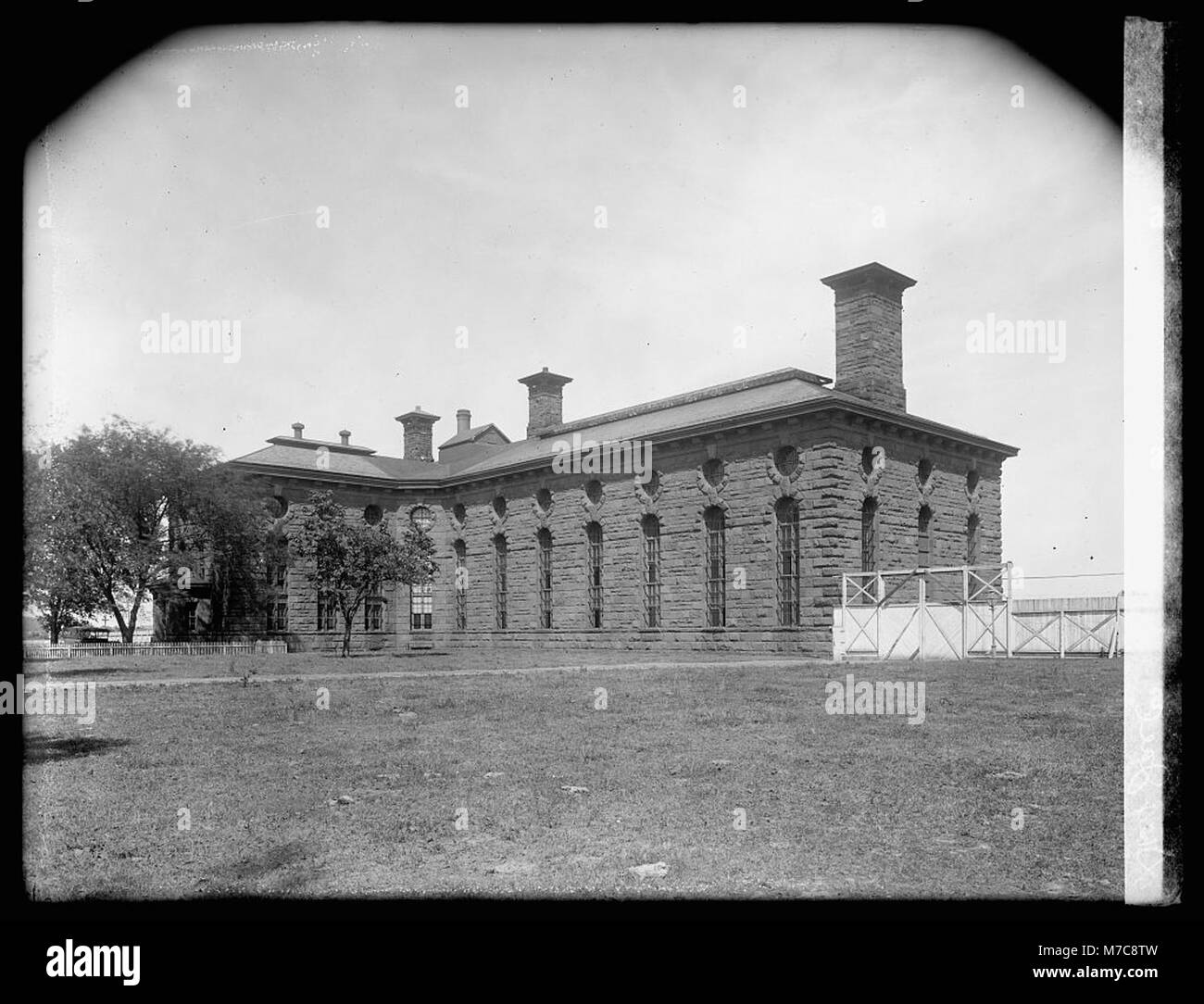 A photograph of the District Jail in Washington, D.C., showing its ...