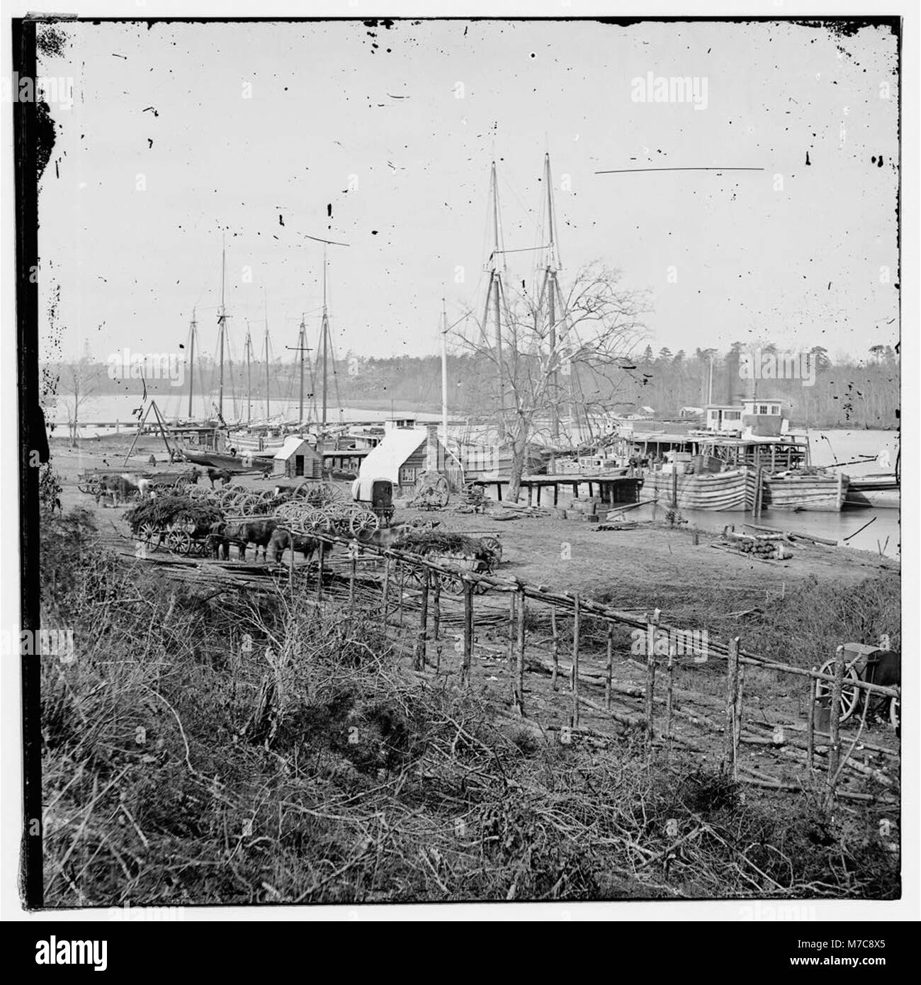 Docks with transports (Broadway Landing, Appomattox River, Virginia ...