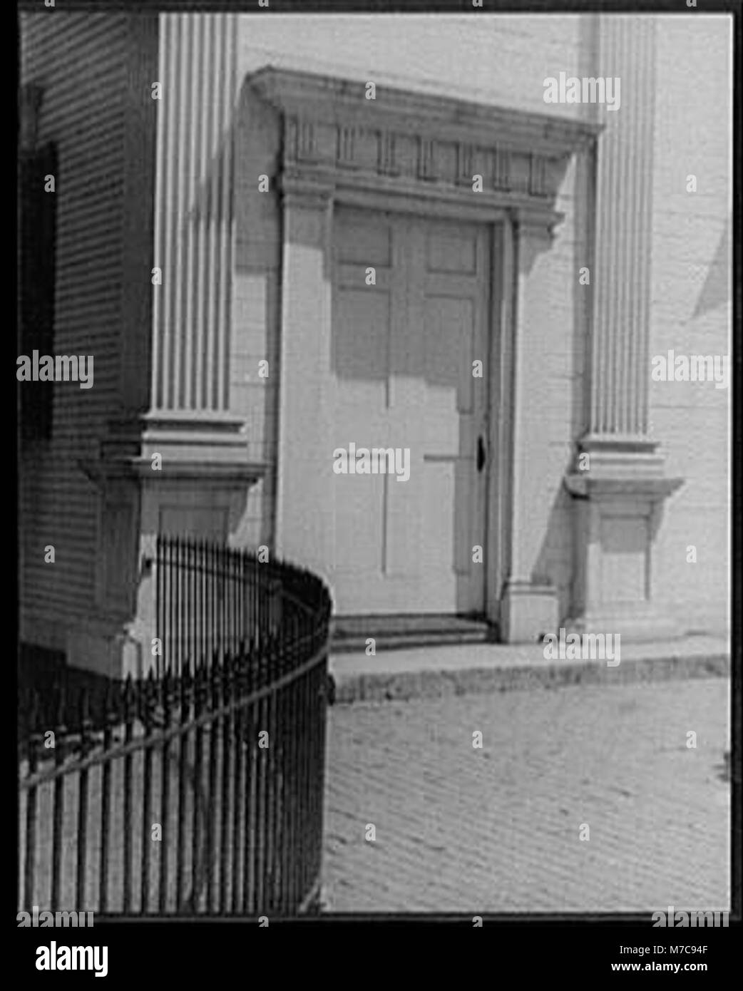 This image shows a historic door in Newburyport, Massachusetts ...
