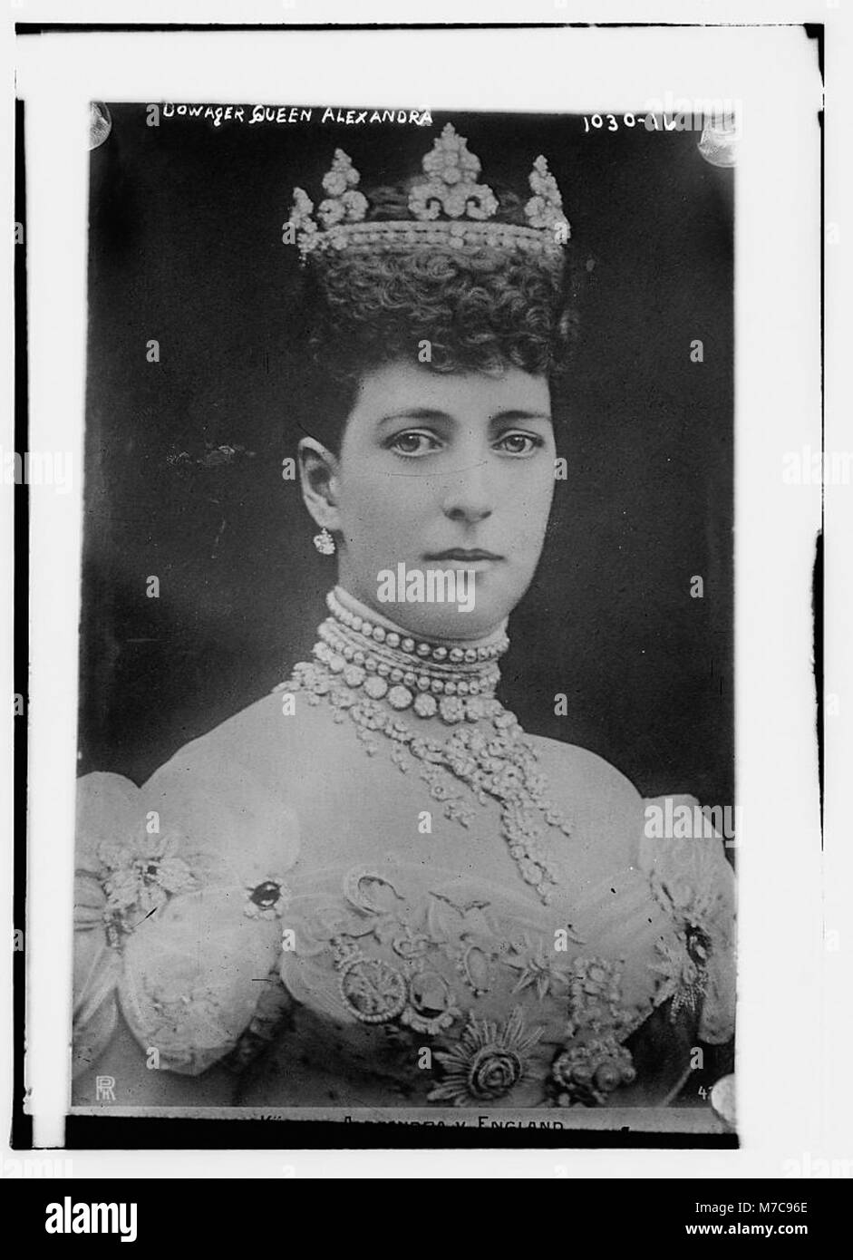 This portrait features Dowager Queen Alexandra, the widow of King ...