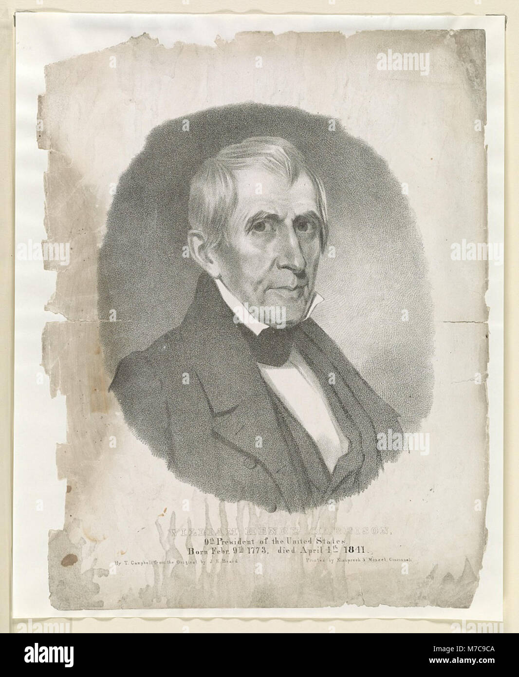 A portrait of William Henry Harrison, the 9th President of the United ...