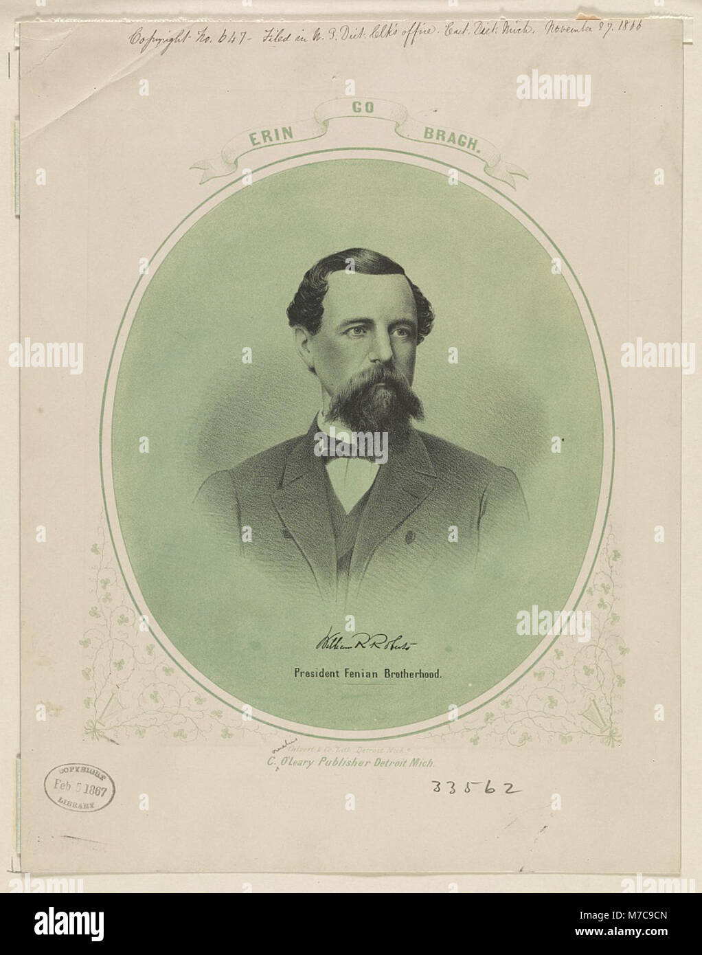 William R. Roberts, President of the Fenian Brotherhood, is depicted in ...