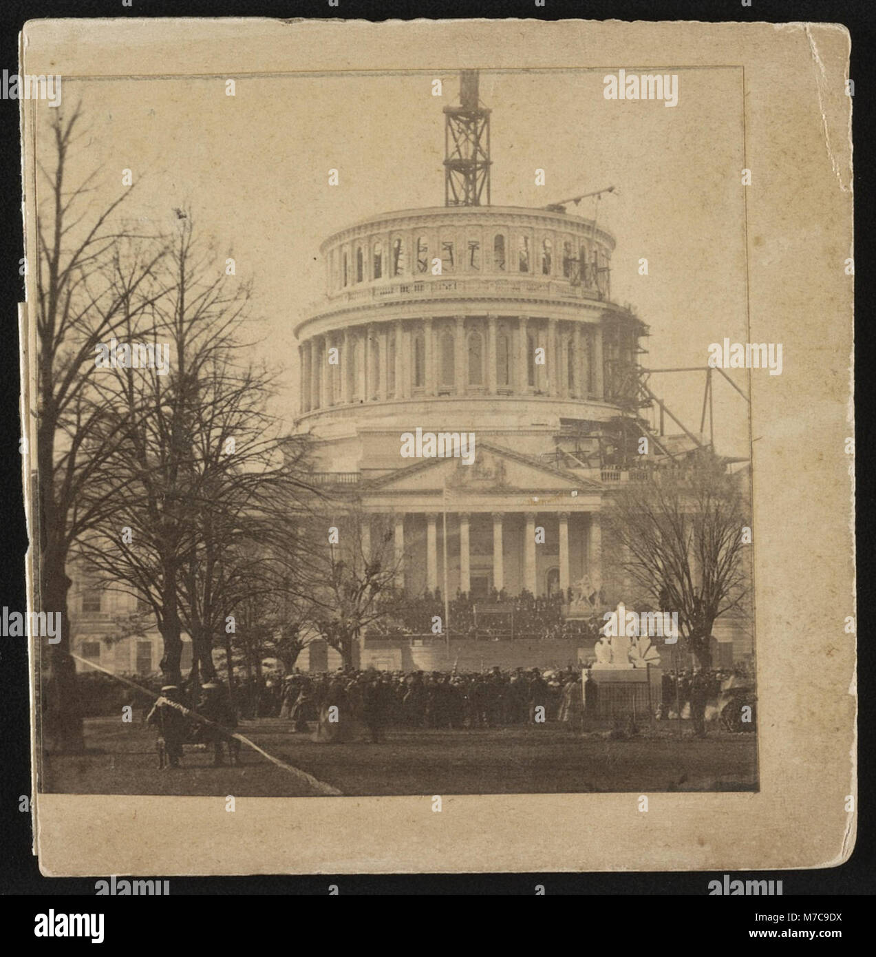 A historical image depicting the inauguration of President Abraham ...