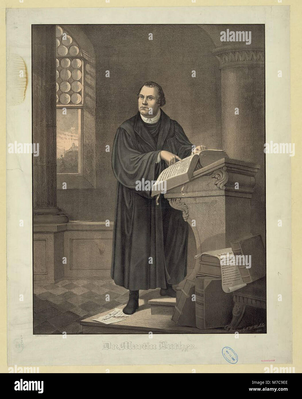 A lithograph of Dr. Martin Luther, based on an original painting by F.W ...