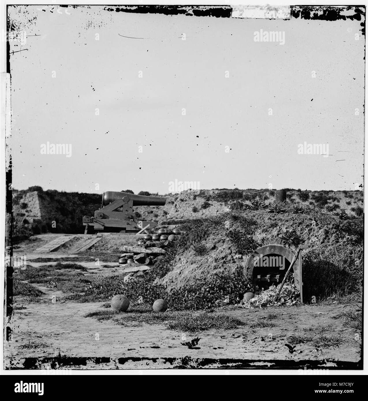 The image shows the interior of Fort Darling at Drewry's Bluff ...